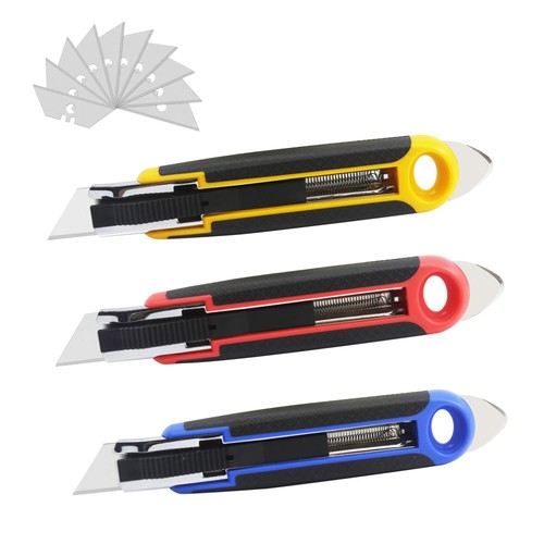 Self Retracting Safety Utility Knife, Auto Retractable Box Cutter of ...