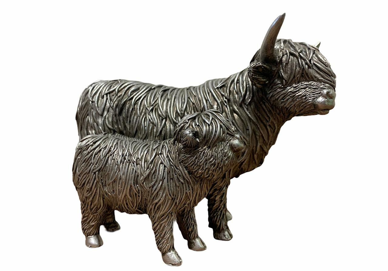 Leonardo Silver Effect Highland Cow & Wee Calf Ornaments - Many Designs ...