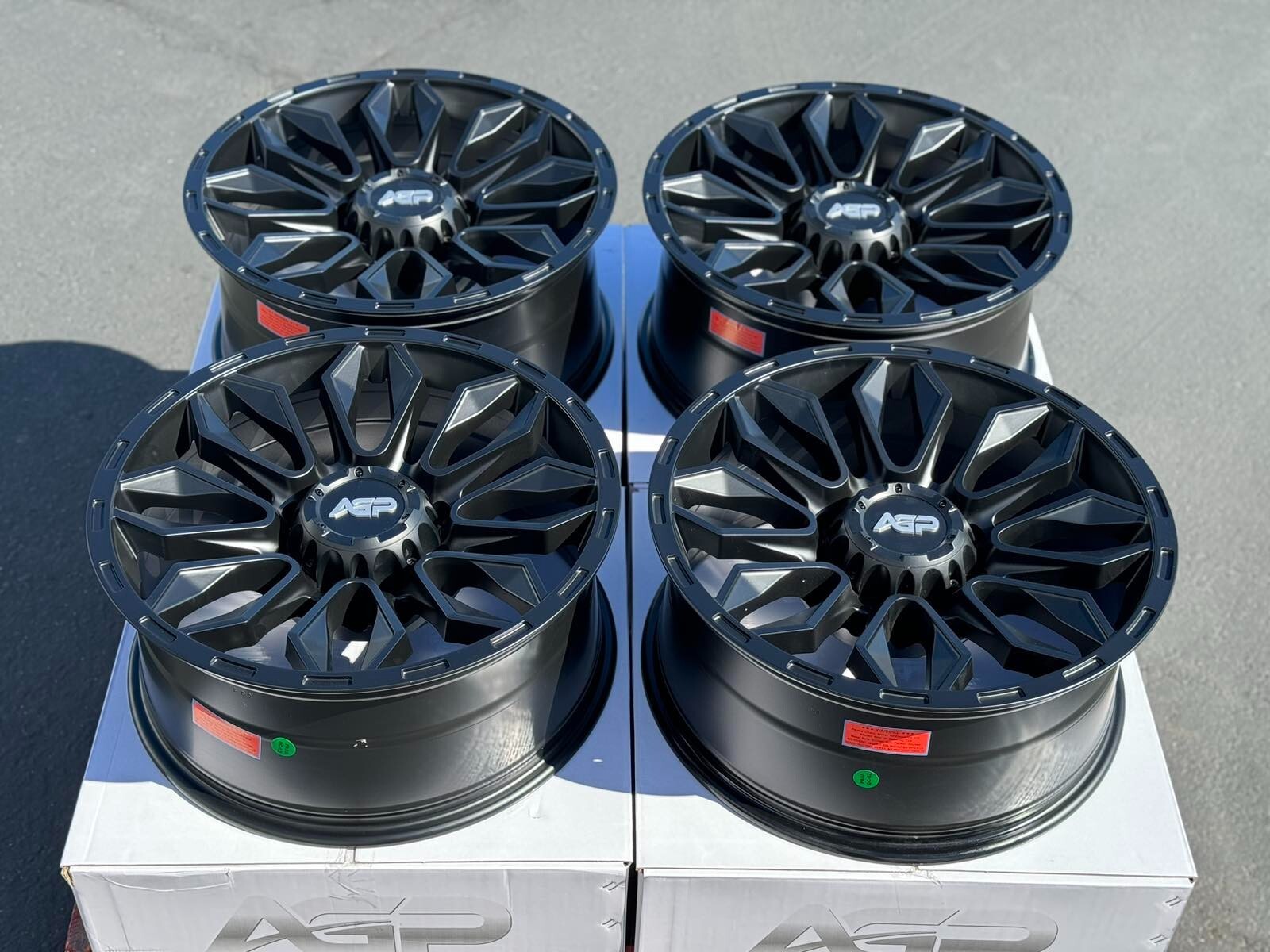 "20"" AGP Heavy Duty Wheels 20x9 8x170 Rims | Set of 4 | Black | Ford F ...