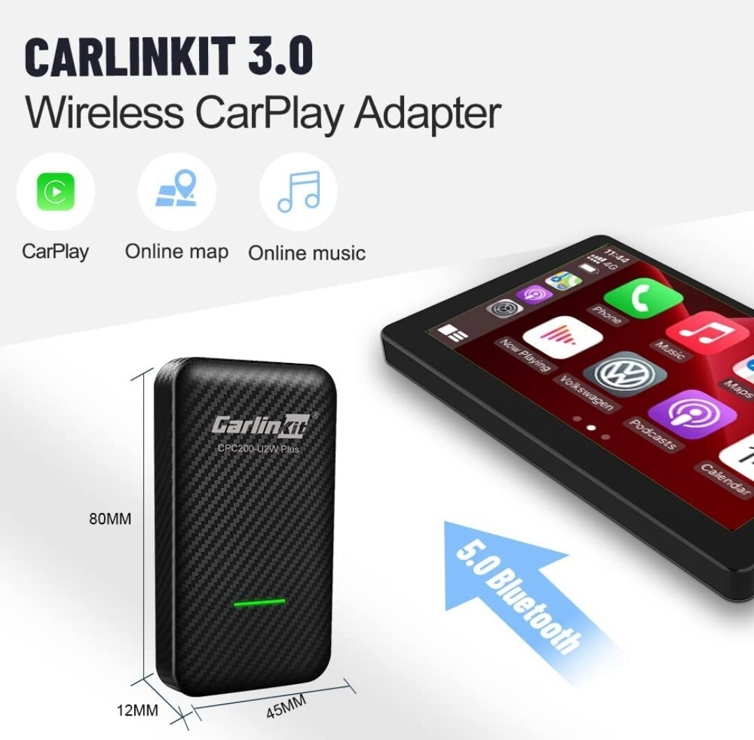 Garlin Kit CPC200-U2W Plus Black Wired Apple CarPlay to Wireless ...