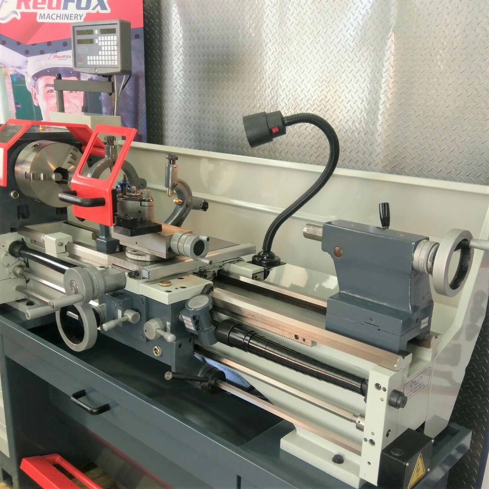 Metal Lathe 360mm x 1000mm 51mm Bore QCTP 2 Axis DRO Power Cross Feed ...