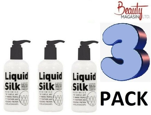 3 x Liquid Silk Water Based Lubricant 250ml (EXP:-12/2027) 634041296674 ...