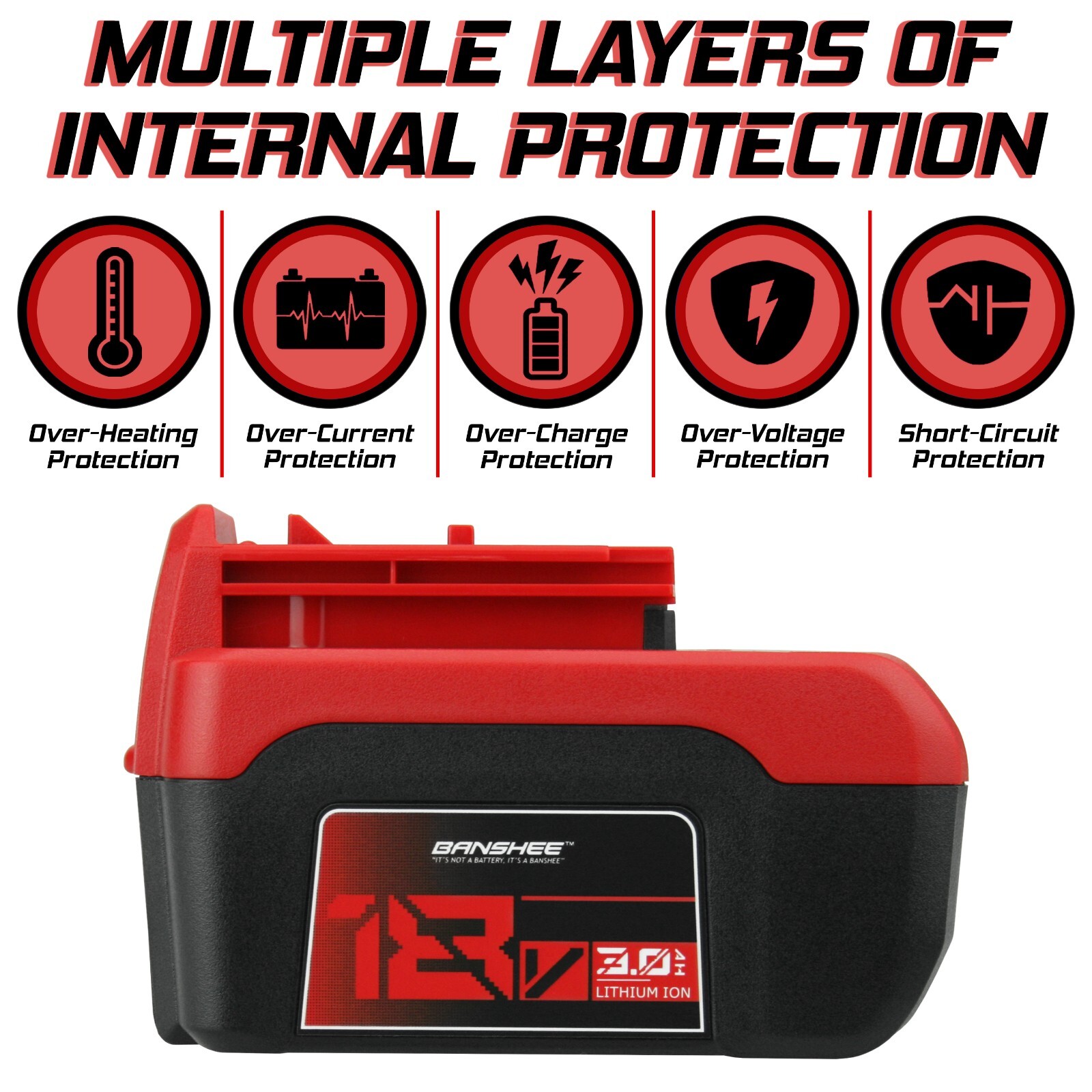 Replacement for Porter Cable 18v Battery PC18B PCC489N PC18BL PC18BLX ...