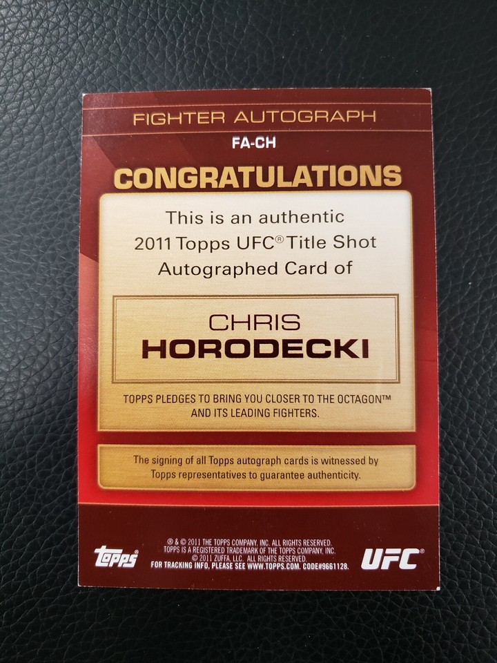 2011 Topps UFC Title Shot Autograph #FACH Chris Horodecki Auto | eBay