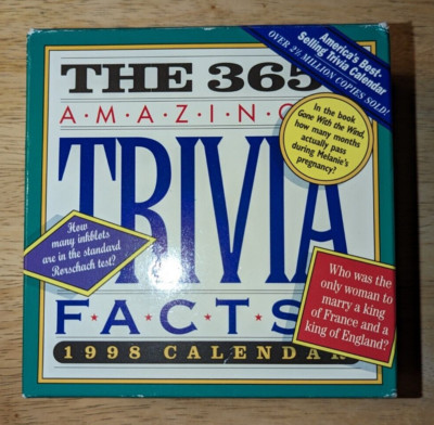 The 365 Amazing Trivia Facts (1998 Calendar) Still Sealed | eBay