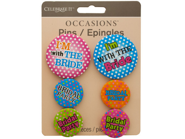 Bridal Party Buttons Bachelorette Hen Party Wedding Novelty Pins Black ...