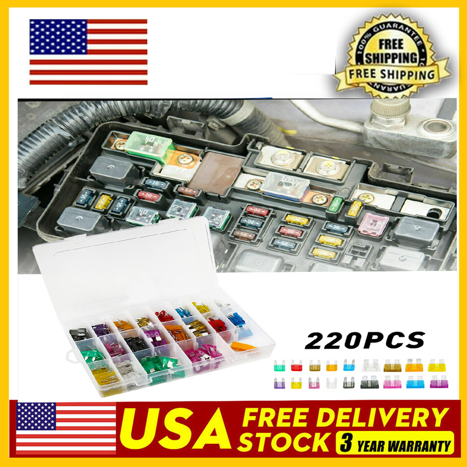 Mini Car Fuse Assortment Assorted Kit Blade Auto Set 220pcs Truck ...