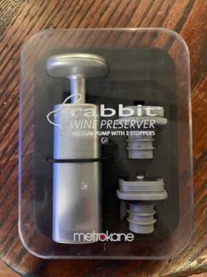 Metrokane Rabbit Wine Preserver Vacuum Pump With 2 Stoppers | eBay