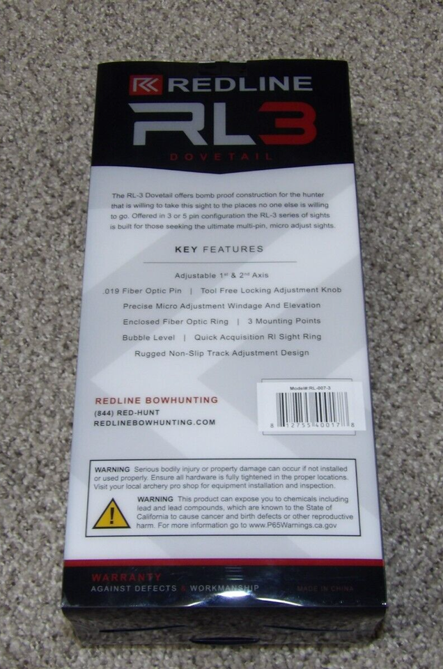 New Redline RL3 Dovetail Micro 3 Pin Bow Sight- Right Handed, .019 Pin Size | eBay