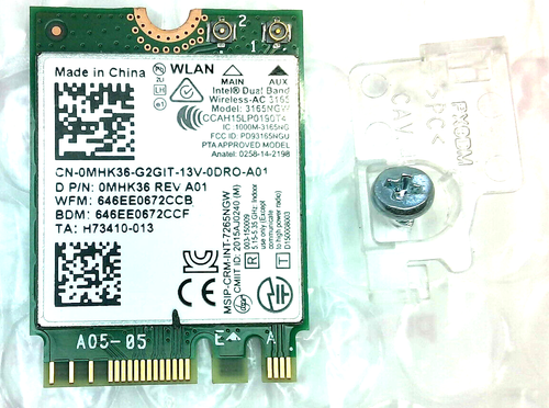 Dell Inspiron 3880 Intel Dual Band Wireless AC3165 3165NGW BT4.0 WLAN ...