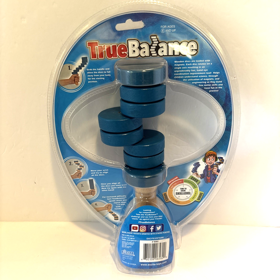 True Balance Handheld Wooden Toy Game by Excite STEM Coordination Blue ...