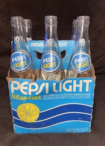 Vintage Pepsi Light Sugar Free 16oz 6-pack Glass Bottles | eBay