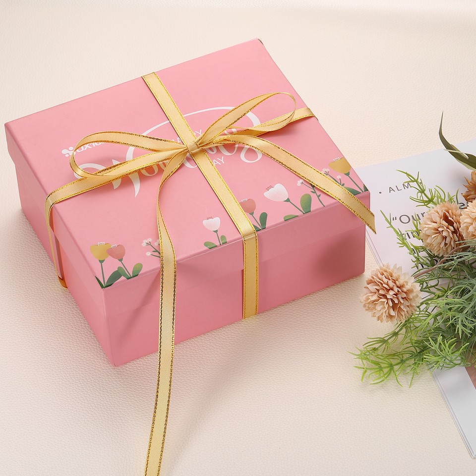 3/4 Inch x 24 Yards Double Face Satin Ribbon with Gold Edge, Peach Pink ...