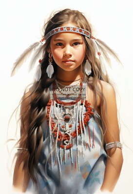CUTE NATIVE AMERICAN GIRL IN TRADITIONAL CLOTHING ART 13X19 PHOTO | eBay