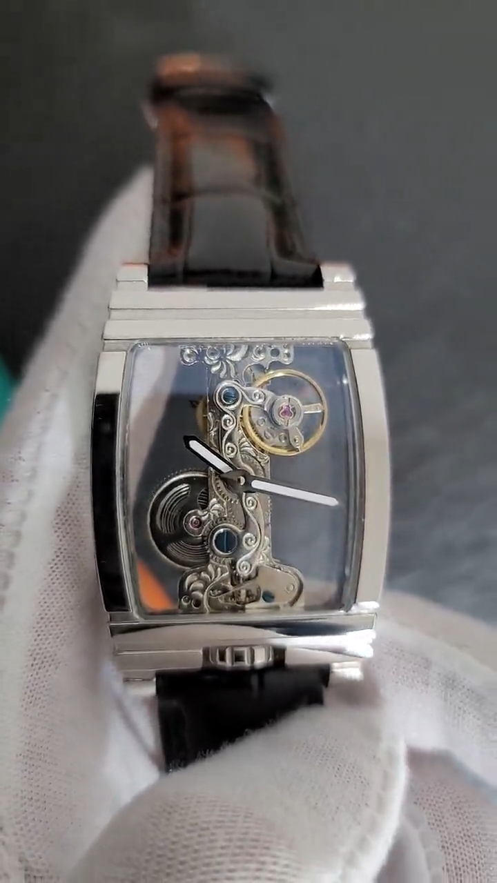 Mens Silver Bridge Manual Mechanical Watch - Brown Leather DIASTERIA ...