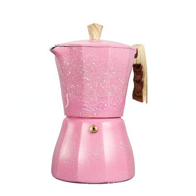 Coffee Pot Aluminum 150-300 Ml Pink Romantic Italian Easy to Fill Solid ...