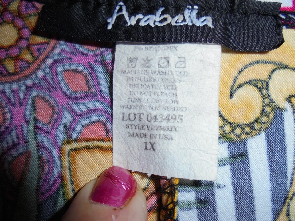 Vintage Arabella green and yellow floral floral tunic top size 1X | eBay