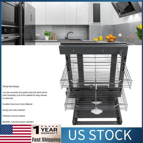 Magic Corner Kitchen Baskets Pull Out Cabinet Storage Shelf 800mm ...