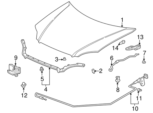GENUINE OEM Honda Hood Stay Grommet Accord Civic CRV Odyssey RSX (91604 ...