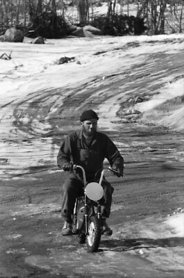 Vintage 1970's 35mm Photo Negative Smoking Man on Mini Bike Motorcycle ...