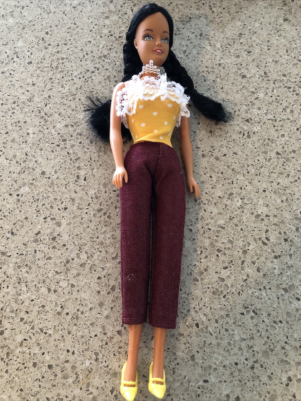 vintage clone barbie Black Hair Braids doll barter brand made in china ...