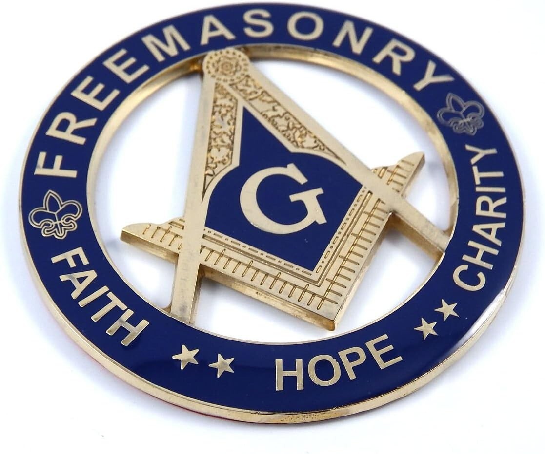 Freemason, Faith Hope and Charity 3" Metal Emblem 3D Masonic Decal MAS4 ...