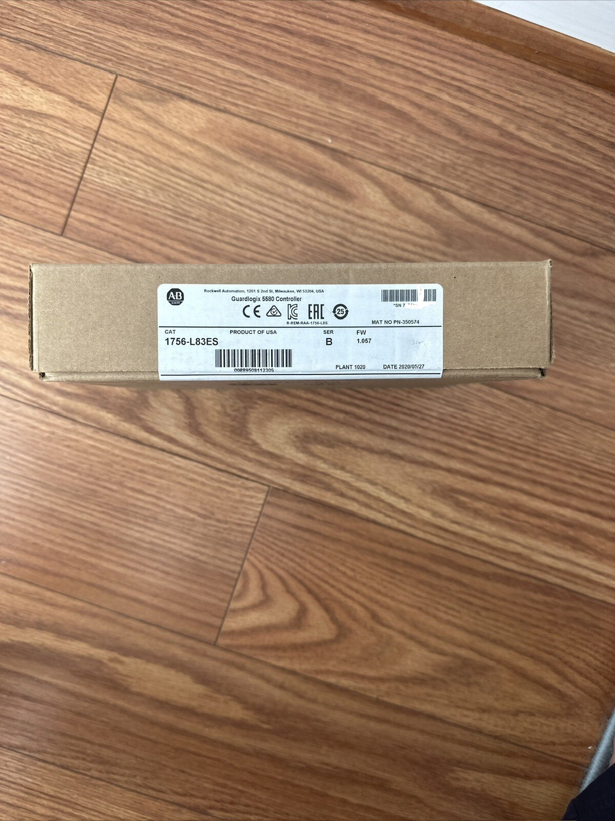 New 2020 Allen Bradley 1756-L83ES Guardlogix 5580 Controller Ser B FW 1 ...