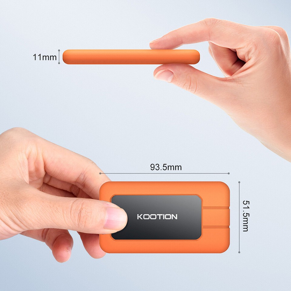 Kootion 1TB Portable SSD Up to 2000MB/s USB-C USB 3.2 Gen 2x2 External ...