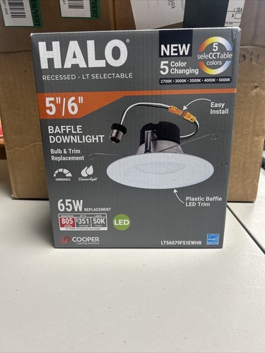 HALO LT 5/6 in. LED Retrofit Module with Baffle Trim Selectable 5CCT ...