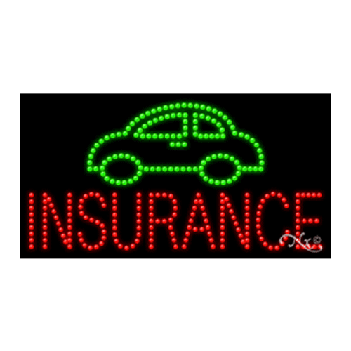 NEW “INSURANCE" CAR LOGO 32x17 SOLID & ANIMATED LED SIGN W/CUSTOM ...