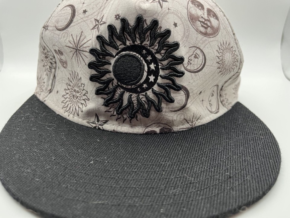 Celestial Theme Baseball Cap/Hat Adjustable Moon, Sun, Stars. Black ...