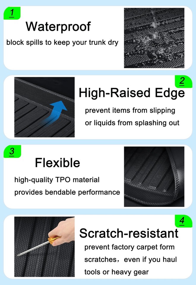 Edge Cargo Liners - All-Weather Tech Rear Trunk Tray Cargo Mats Protector Com... | eBay