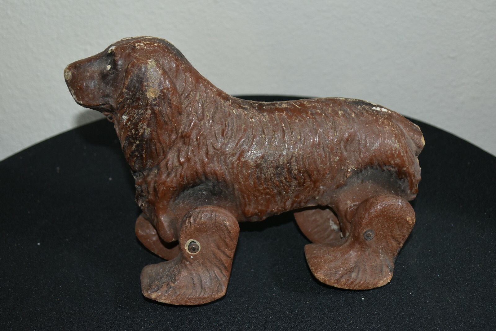 ANTIQUE Paper Mache Pull along toy Cocker Spaniel dog FUN Rare! | eBay