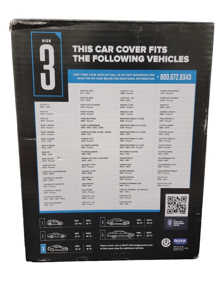 Budge Ultra Car Cover~Size 3~ See Chart For Sizing~BRAND NEW | eBay