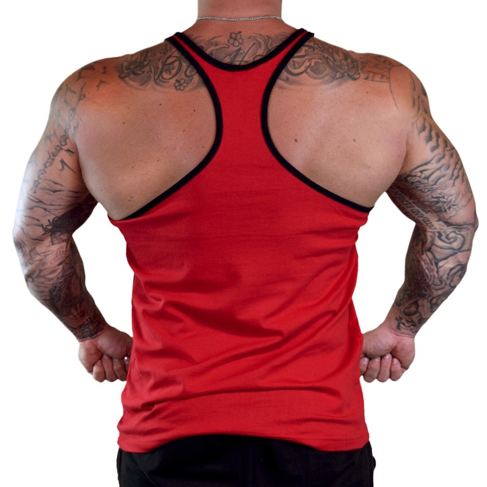 Men's Installing Muscle Please Wait Red Stringer Tank Top Gym Fitness ...