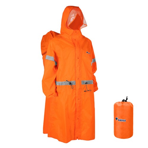 Hooded Rain Poncho for Adults High-visibility Reflective Waterproof ...