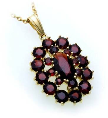 Pendant with Garnet in Gold 333 Large Garnet Jewelry Yellow Gold Women ...