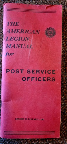 Vintage The American Legion Manual Post Service Officers Retired ...