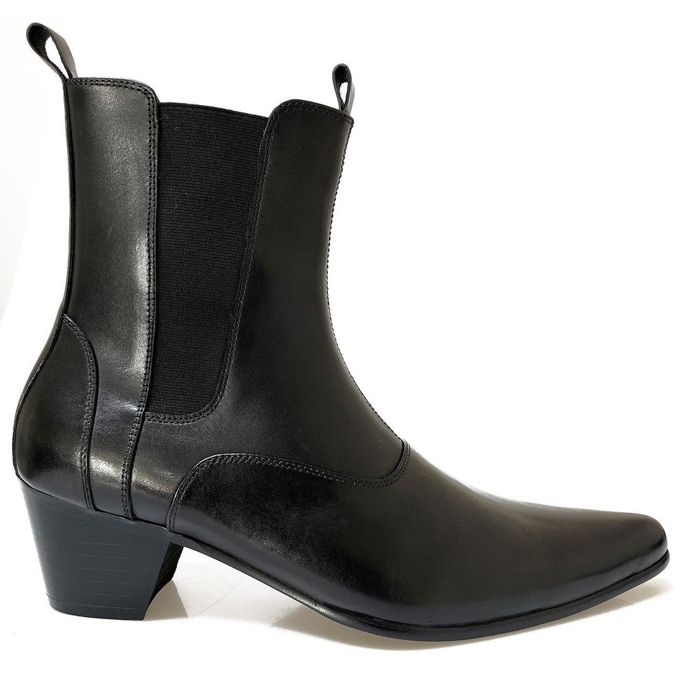 MADCAP MENS MOD RETRO 60s CUBAN HEEL WINKLEPICKER CHELSEA BEATLE BOOTS ...