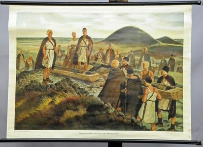 Schulwandkarte Poster Rollkarte Baumsargbestattung zur Bronzezeit | eBay.de