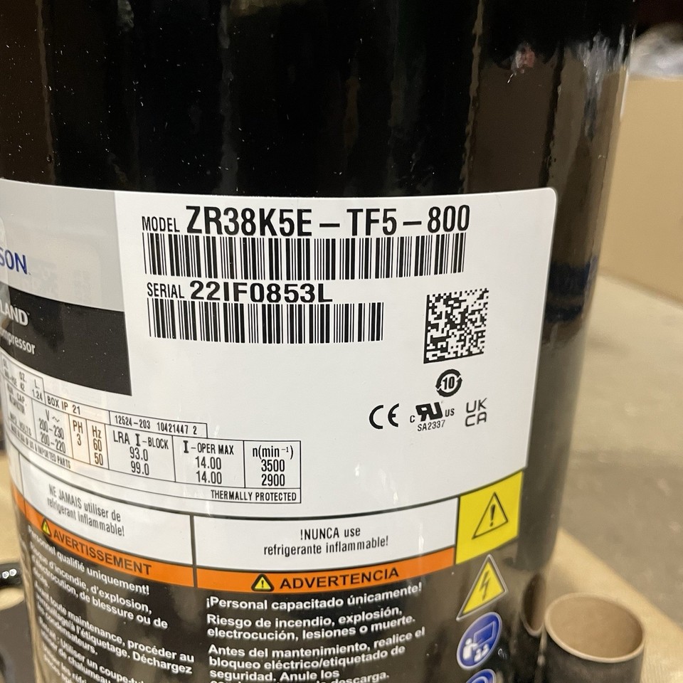 NEW Emerson Copeland Scroll Compressor ZR38K5E-TF5-800 ZR38K5ETF5800 | eBay
