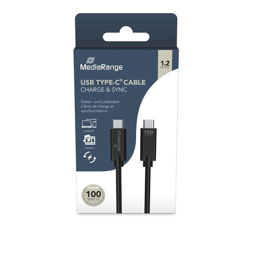 MediaRange USB Type-C® Charging and Data Cable with E-Marker Chip, USB ...
