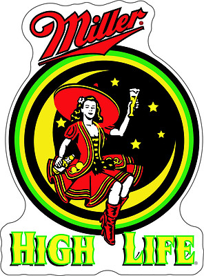 MILLER High Life Sticker Decal *DIFFERENT SIZES* Beer Bumper Window Bar ...