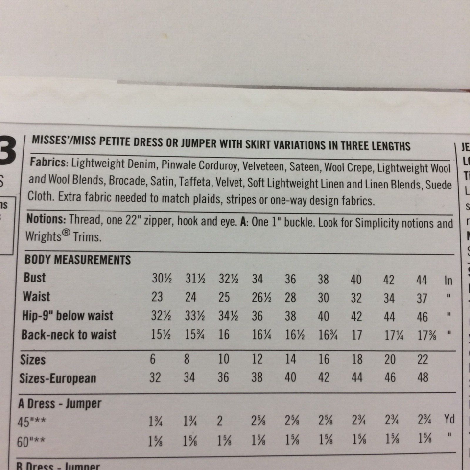 Simplicity 3673 1950s Retro Dress Jumper Skirt Pattern Uncut Size 6 8 ...