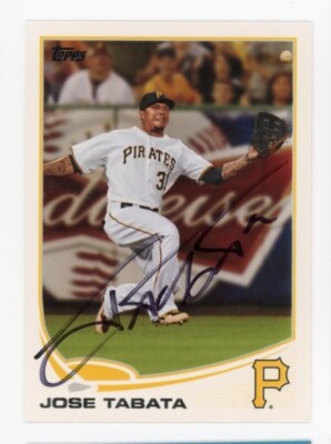 SIGNED BASEBALL CARD AUTO TOPPS 2013 PITTSBURGH PIRATES JOSE TABATA #31 ...