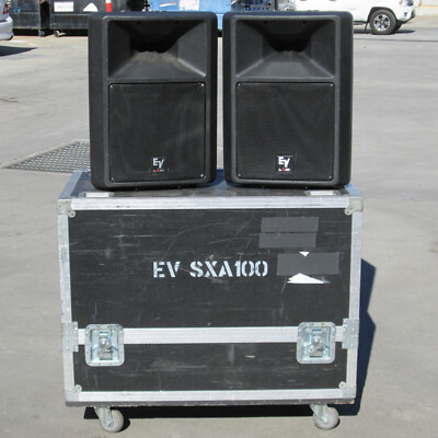 2x EV Electro-Voice SxA100+ Two-Way Bi-Amplified PA Speakers + Road ...