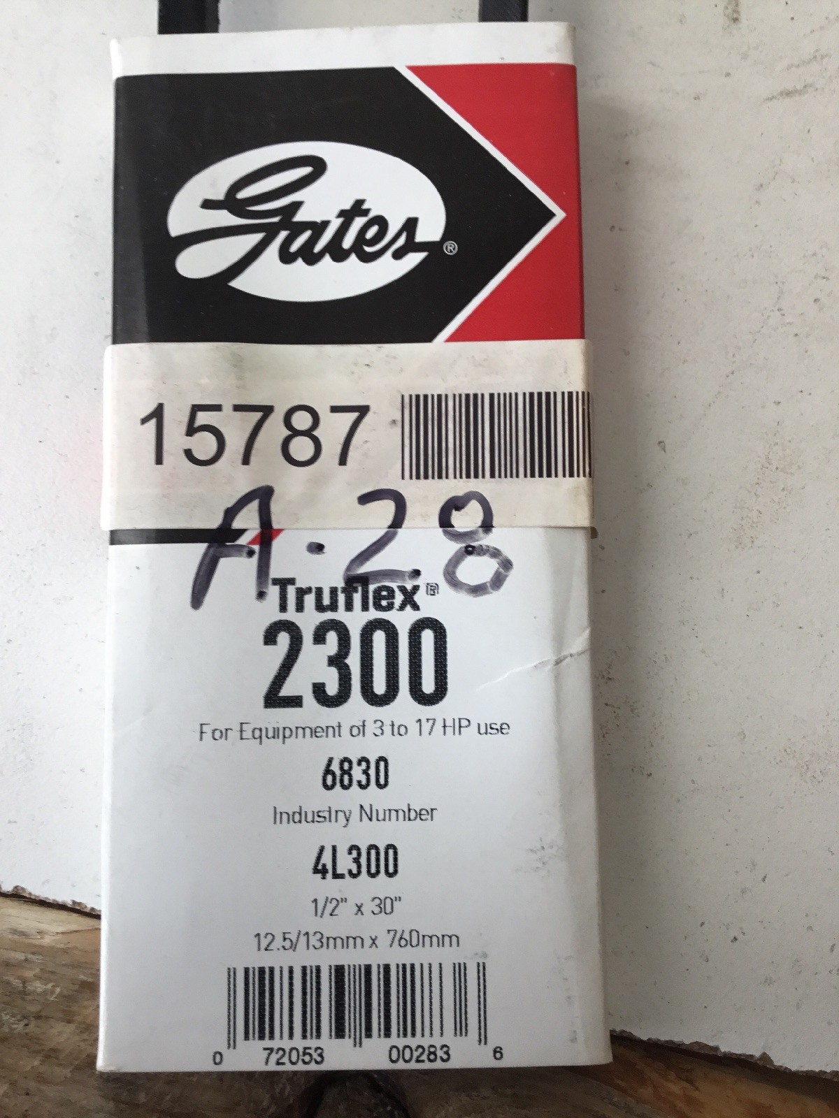 Gates 4L300 V Belt 2300 Truflex 6830 / 1/2 x 30" / New Old Stock | eBay