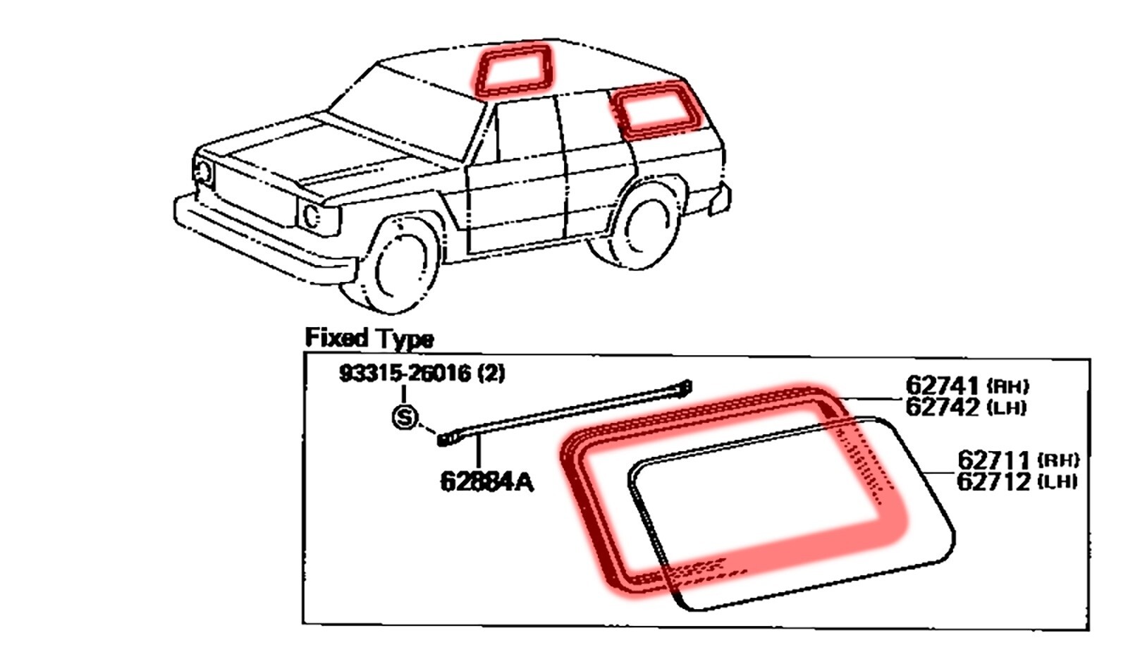 for Toyota Land Cruiser FJ60 BJ60 HJ60 rear side cargo window ...