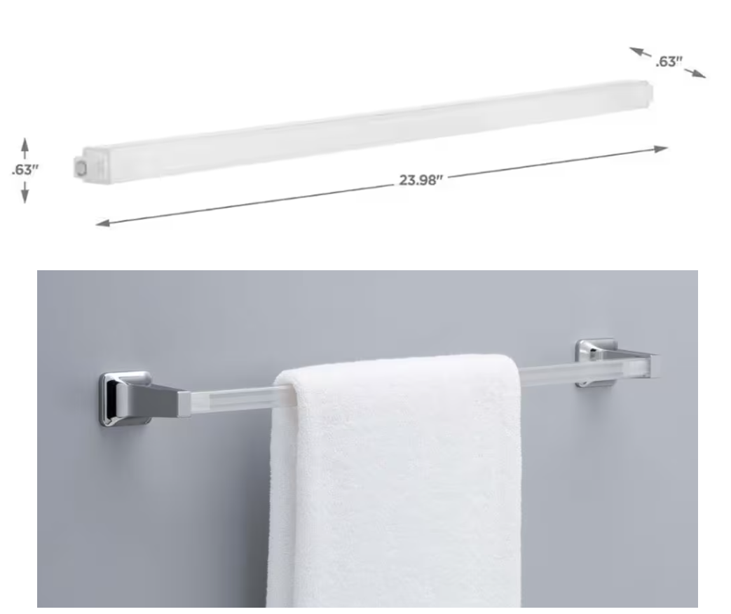 White Bathroom Towel Bars Contemporary Chrome Finish Double Towel Bar