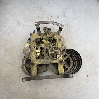 Antique E. Ingraham Brass #27 Shelf Mantle Clock Movement PARTS REPAIR ...